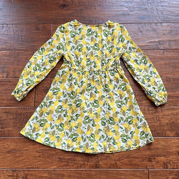 Boden | Dresses | Boden Linen Vneck Flippy Dress In Lemon Print Size 6 ...
